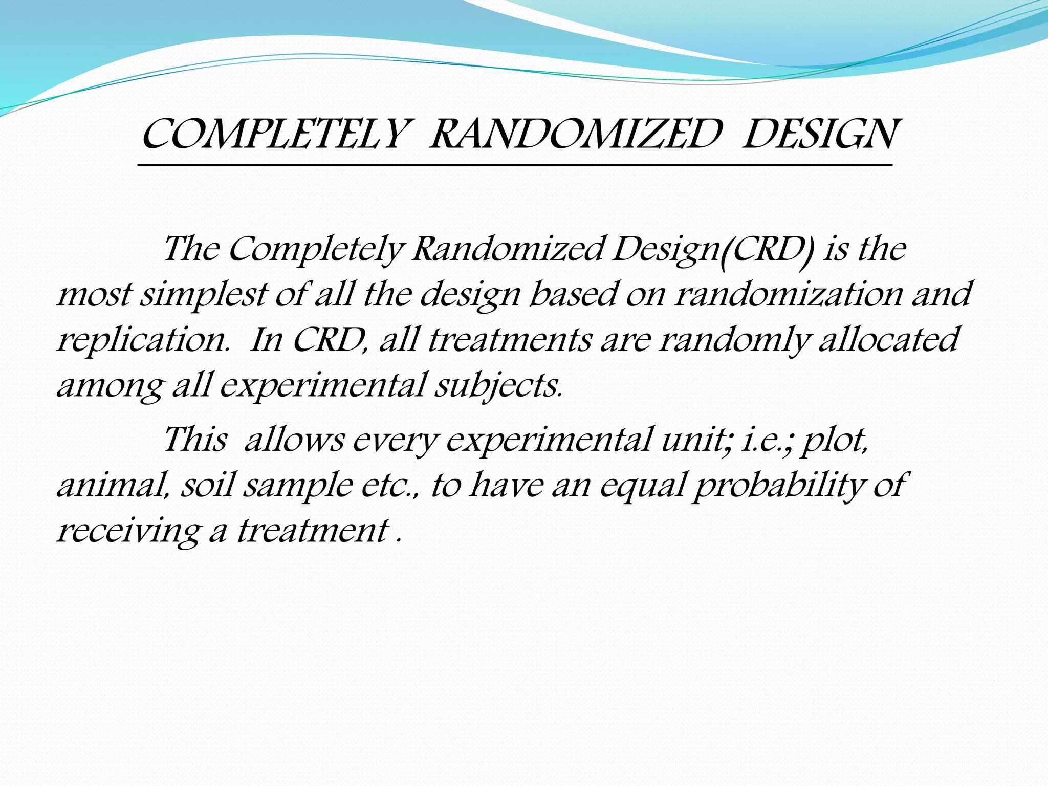 Completely randomized design | PPTX