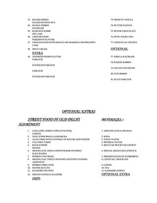 MOETS Club Class Menu | DOCX