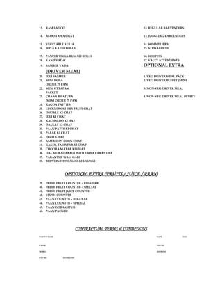 MOETS Club Class Menu | DOCX