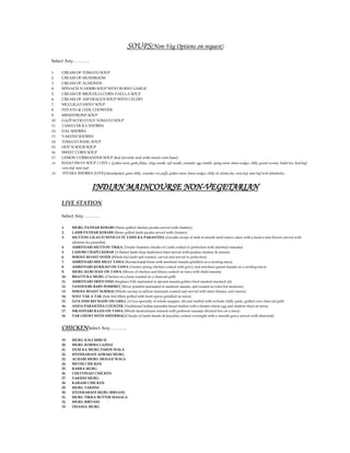 MOETS Club Class Menu | DOCX | Cooking | Food & Drink