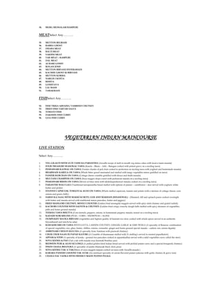 MOETS Club Class Menu | DOCX