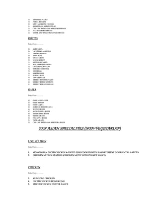 MOETS Club Class Menu | DOCX