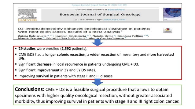 Complete mesocolic excision (CME) Vs D2.pptx | Surgery | Medical Health