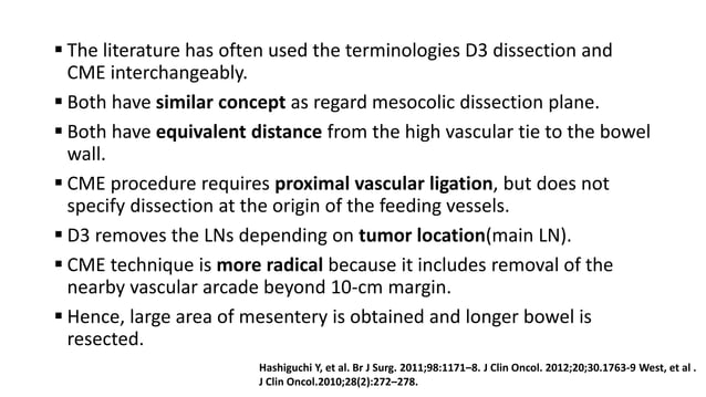 Complete Mesocolic Excision Cme Vs D2 Pptx