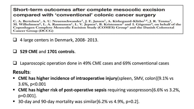 Complete mesocolic excision (CME) Vs D2.pptx | Surgery | Medical Health