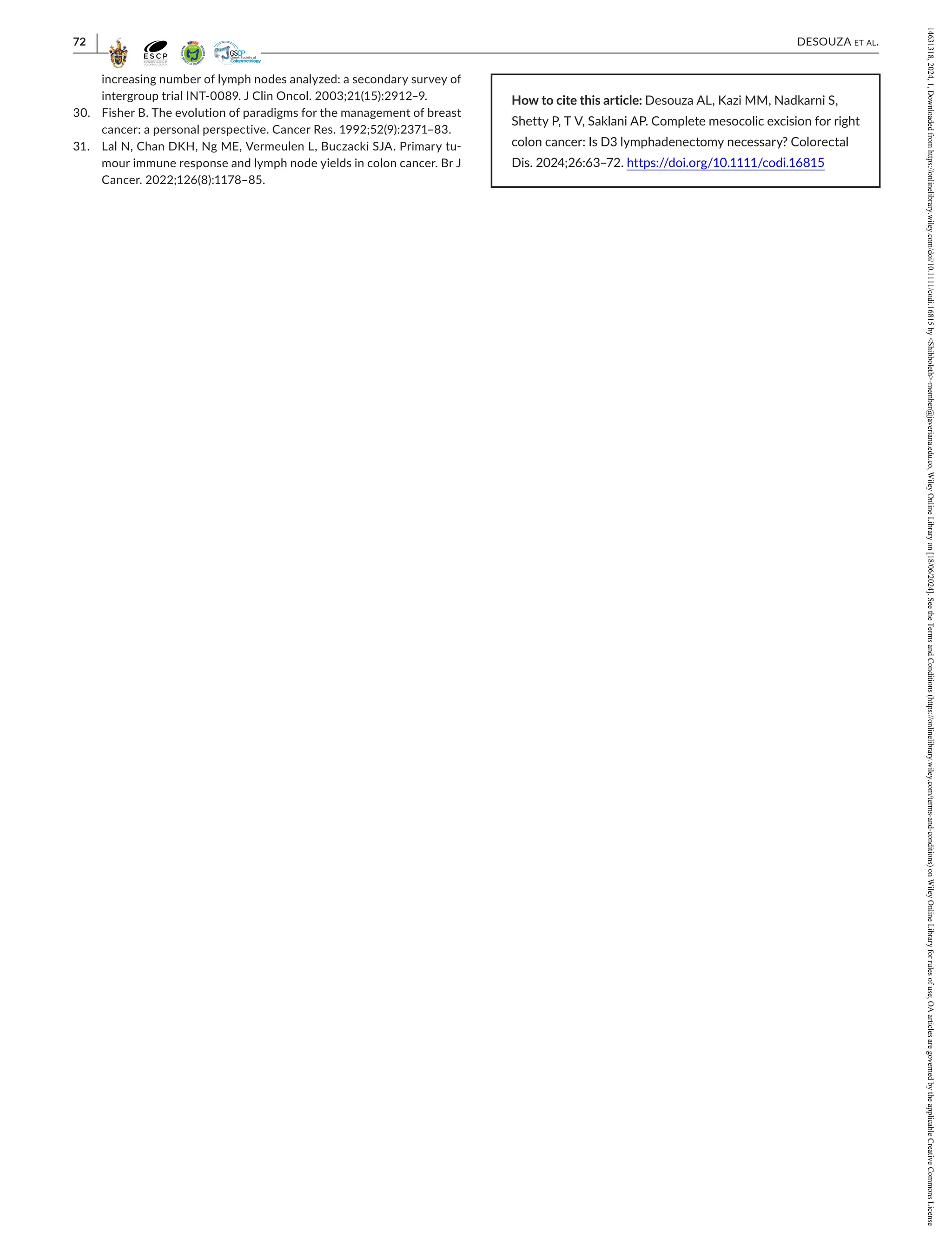 Complete mesocolic excision for right colon cancer_ Is D3 ...