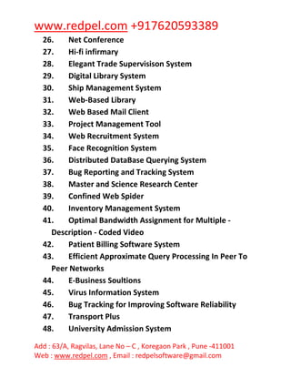 java / dot net mini projects list | PDF | Computer Software and Applications | Computing