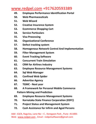 java / dot net mini projects list | PDF | Computer Software and ...