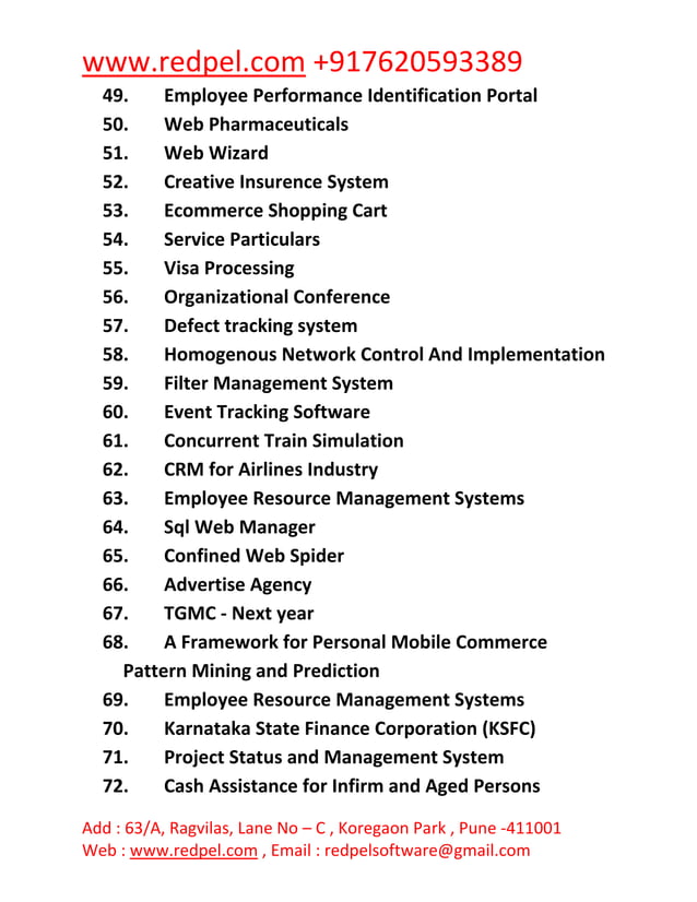 java / dot net mini projects list | PDF | Computer Software and ...