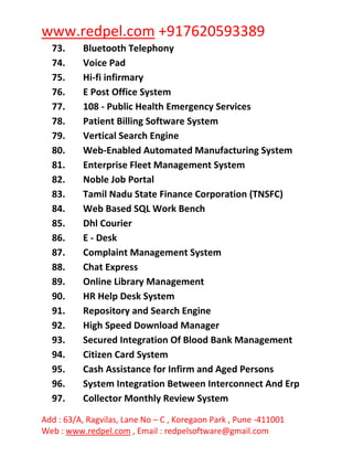 java / dot net mini projects list | PDF | Computer Software and ...