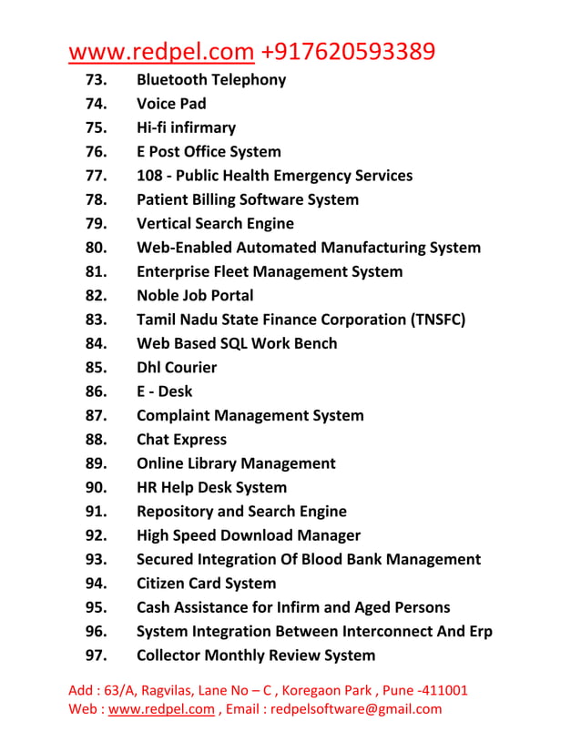 java / dot net mini projects list | PDF | Computer Software and ...
