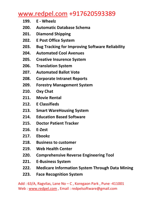 java / dot net mini projects list | PDF