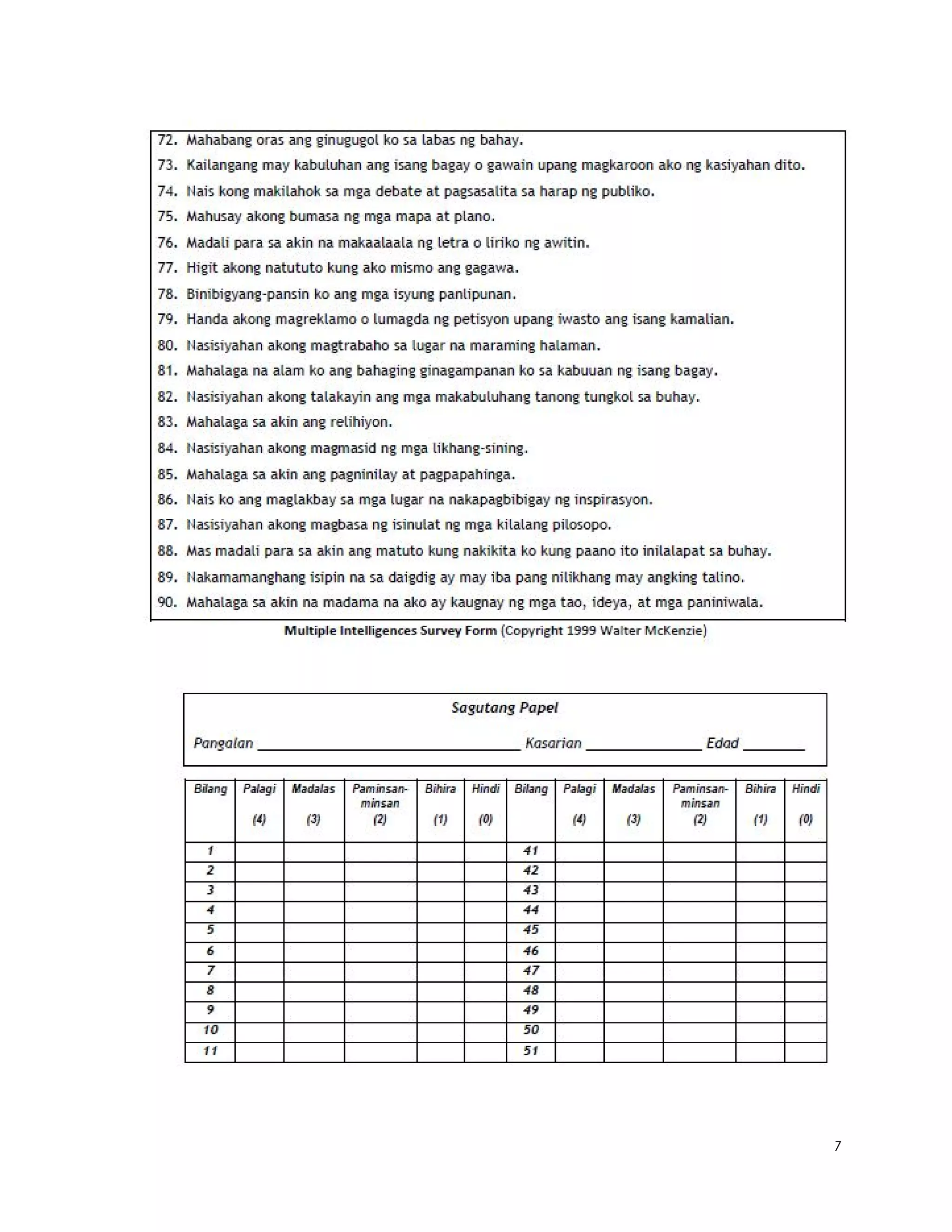 Complete modules for students with no grades in esp 7 | PDF