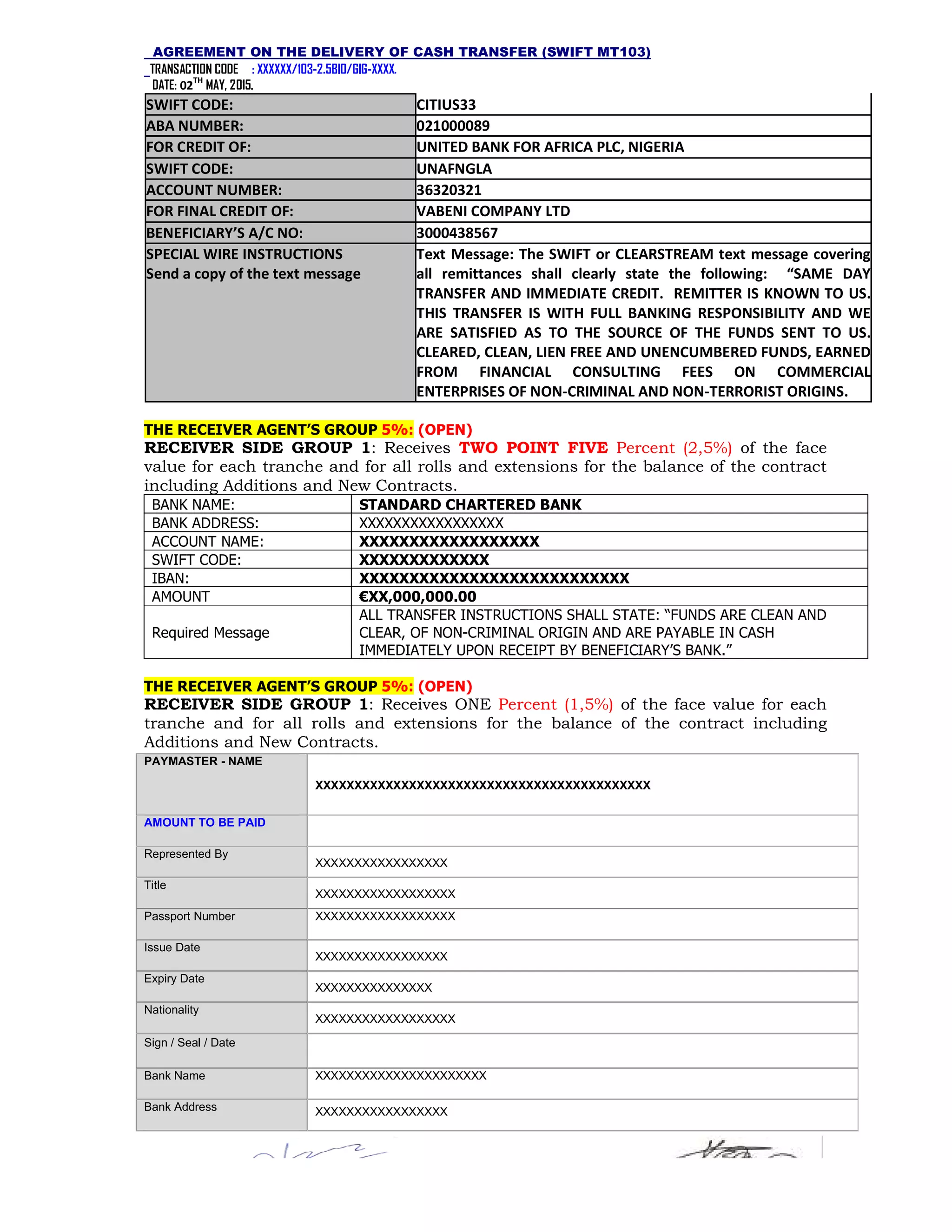 Complete mou mt103.real cash transfer latest[1] (1) | PDF