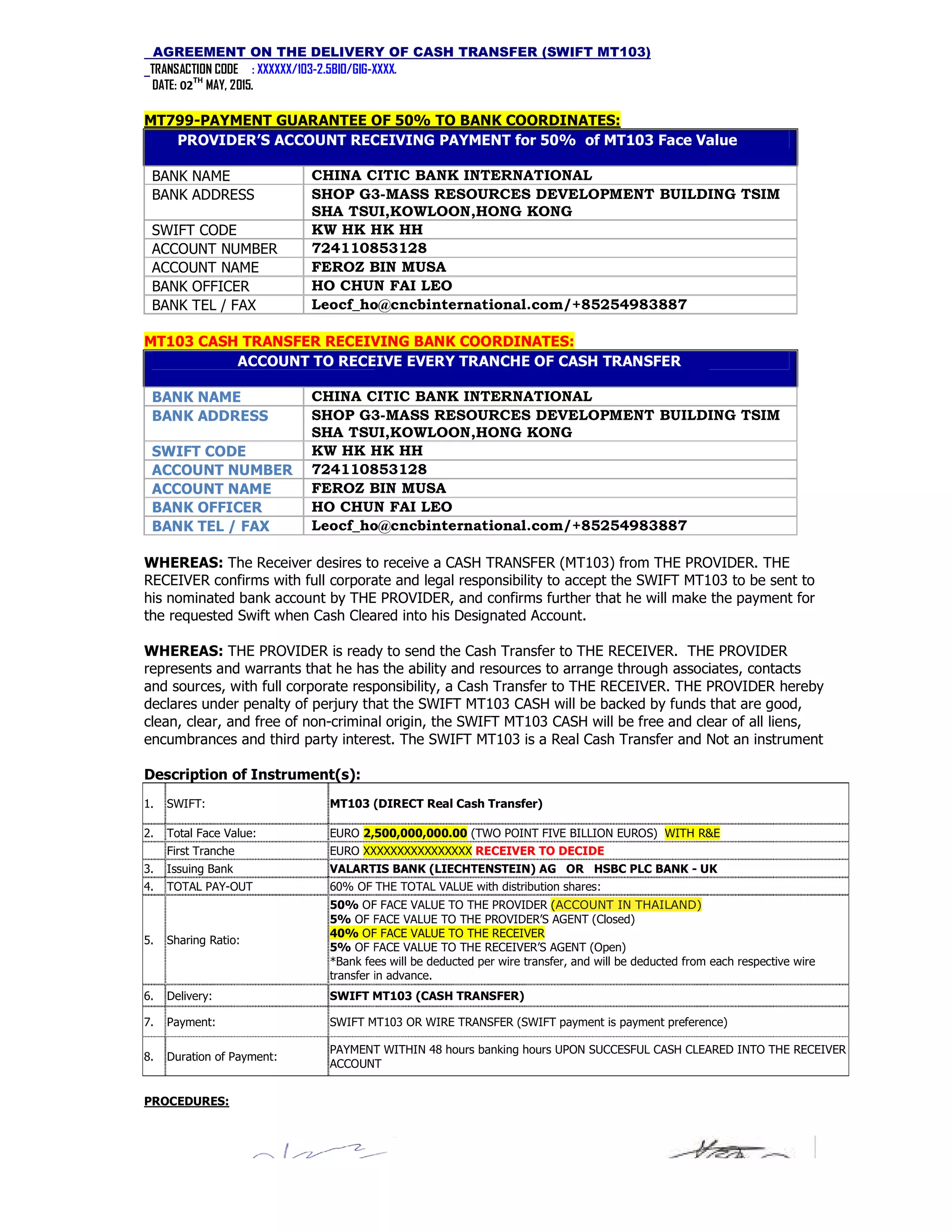 Complete mou mt103.real cash transfer latest[1] (1) | PDF