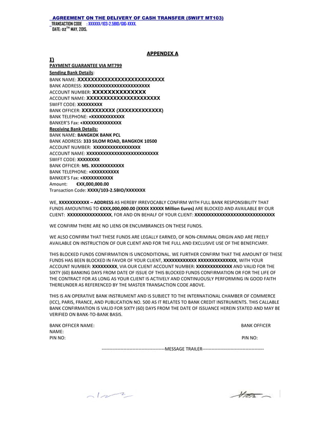Complete mou mt103.real cash transfer latest[1] (1) | PDF
