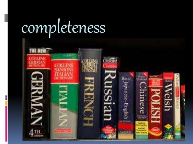 Completeness - Monolingual Dictionary | PPT