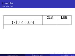Completeness axiom | PDF