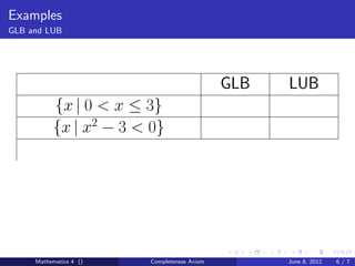 Completeness axiom | PDF