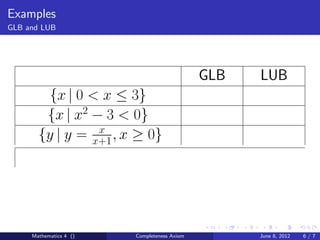 Completeness axiom | PPT
