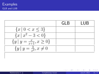 Completeness axiom | PDF