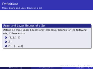 Completeness axiom | PDF