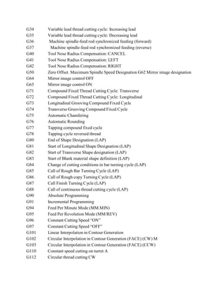 Complete okuma lathe g and m codes | PDF