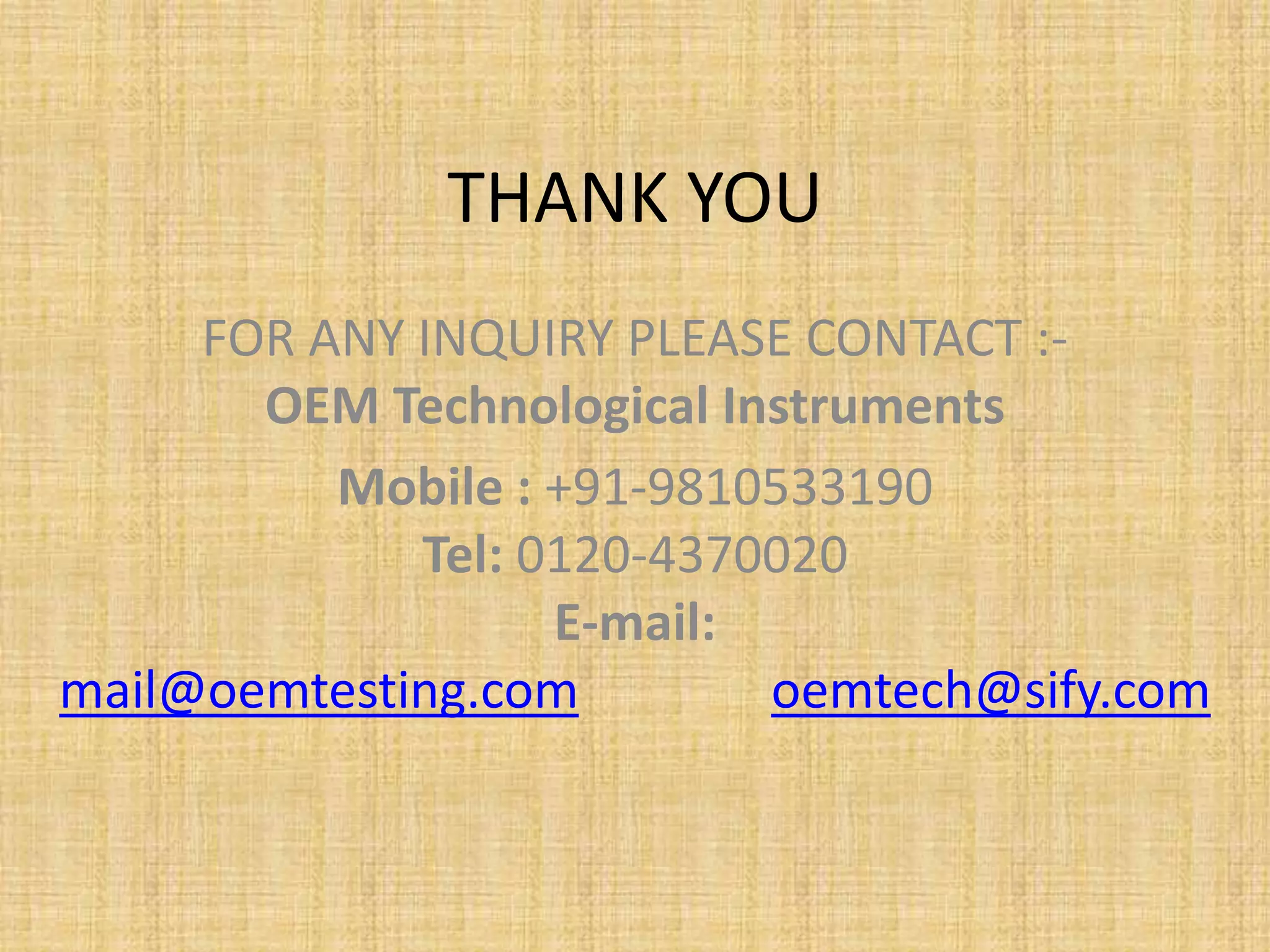 Vehicle Testing by OEM Technological Instruments | PPTX | Physics | Science