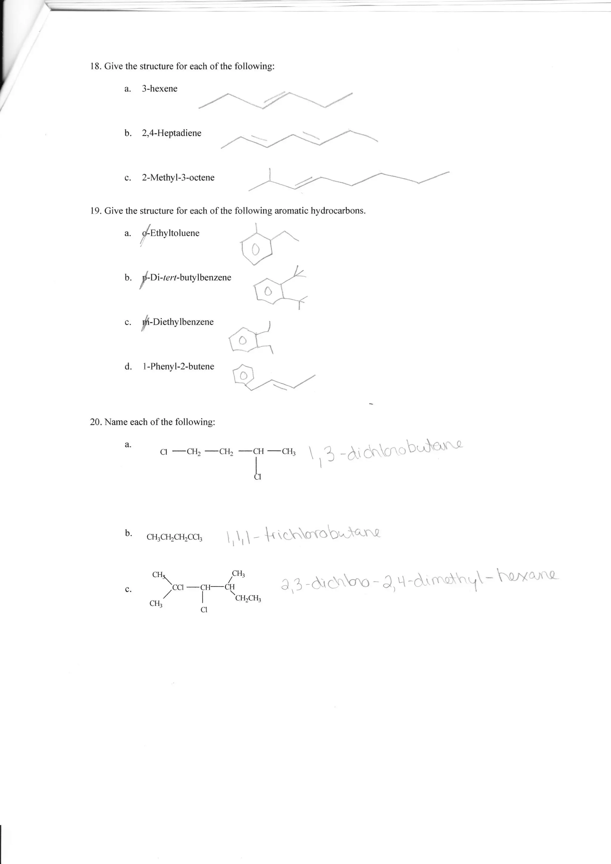 Complete organic chemistry worksheet answers | PDF