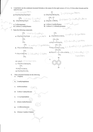 Complete organic chemistry worksheet answers | PDF