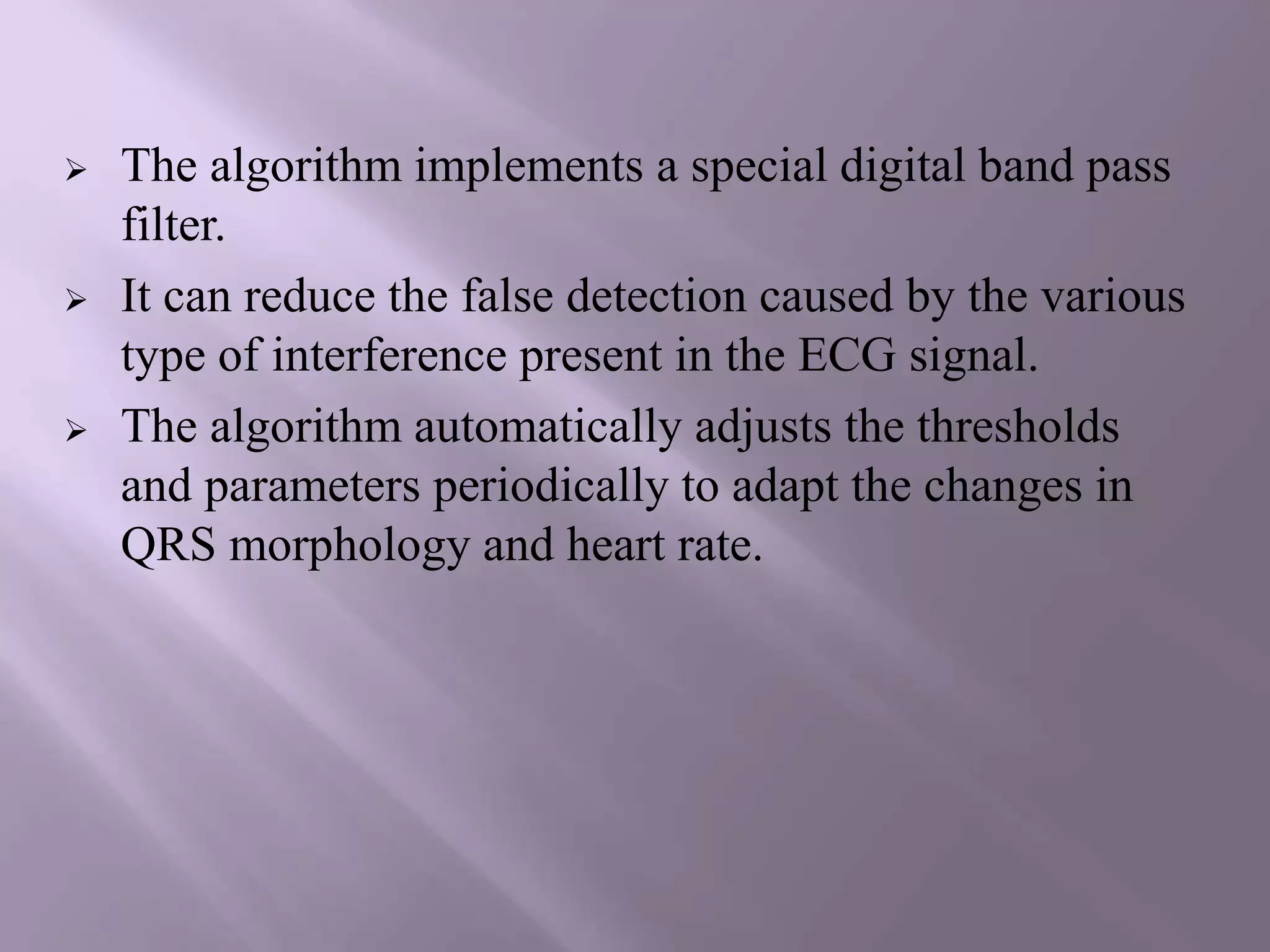 Complete pan tompkins implementation of ecg qrs detector | PPTX