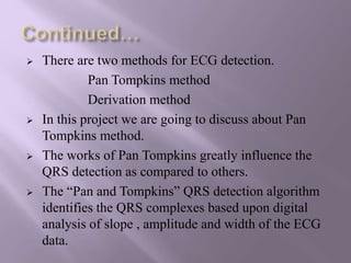 Complete pan tompkins implementation of ecg qrs detector | PPTX