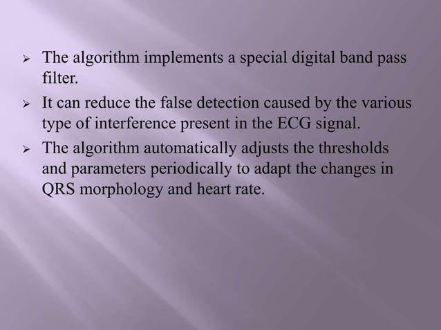 Complete Pan Tompkins Implementation Of Ecg Qrs Detector Ppt
