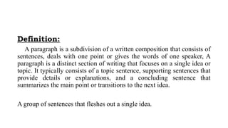 COMPLETE PARAGRAPH WRITING-1.pptx full detail | PPT