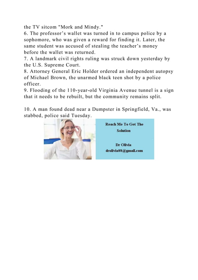 Complete Part I, then revise the sentences in Part II so that their .docx