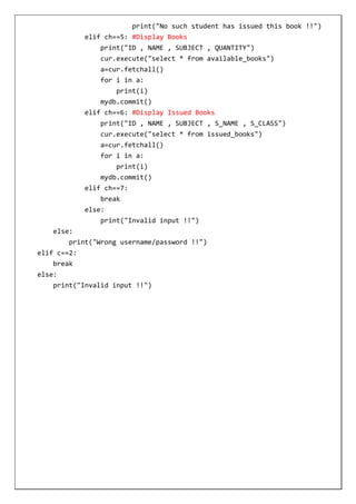 Python and MySQL Linking Class 12th Project File 23-24 | PDF
