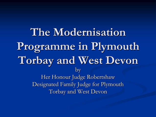 The Modernisation Programme | PPTX