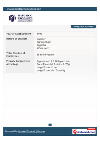 Nuteck Power Solutions P Ltd., Pune, Power Supply Products | PDF