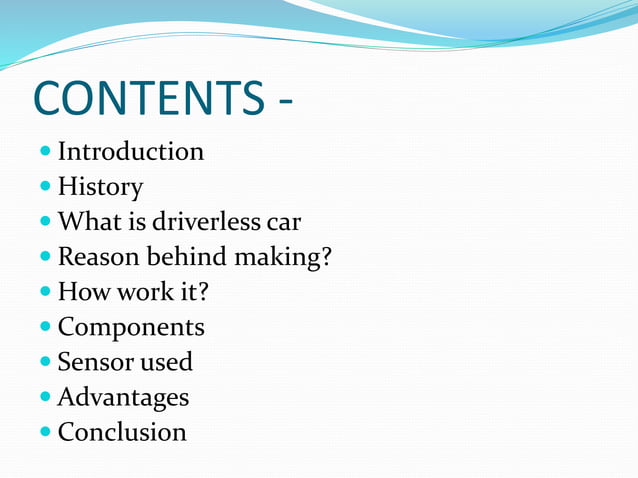 Complete ppt on driverless car 1(1) sd | PPTX