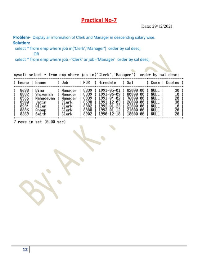 Complete Practical File Of Class Xii Cs 2021 22 Pdf Databases Computer Software And