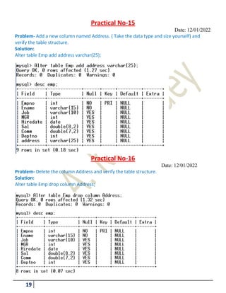 Complete practical file of class xii cs 2021-22 | PDF