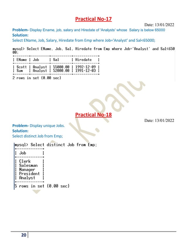 Complete practical file of class xii cs 2021-22 | PDF | Databases | Computer Software and ...