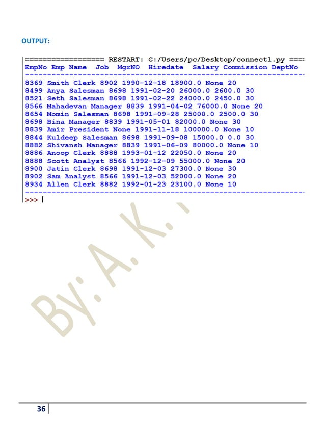 Complete Practical File Of Class Xii Cs 2021 22 Pdf Databases Computer Software And