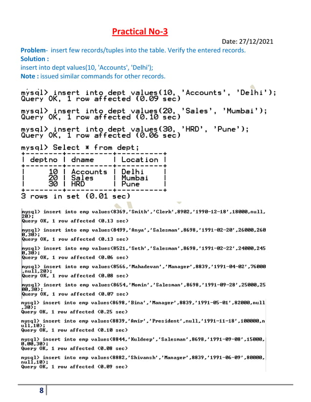 Complete practical file of class xii cs 2021-22 | PDF | Databases | Computer Software and ...