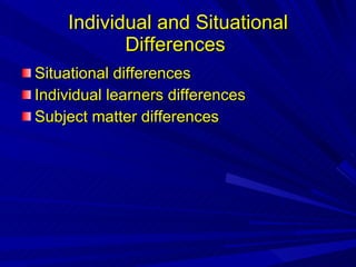 The Adult Learner: Chapter Outlines and Main Points | PPT