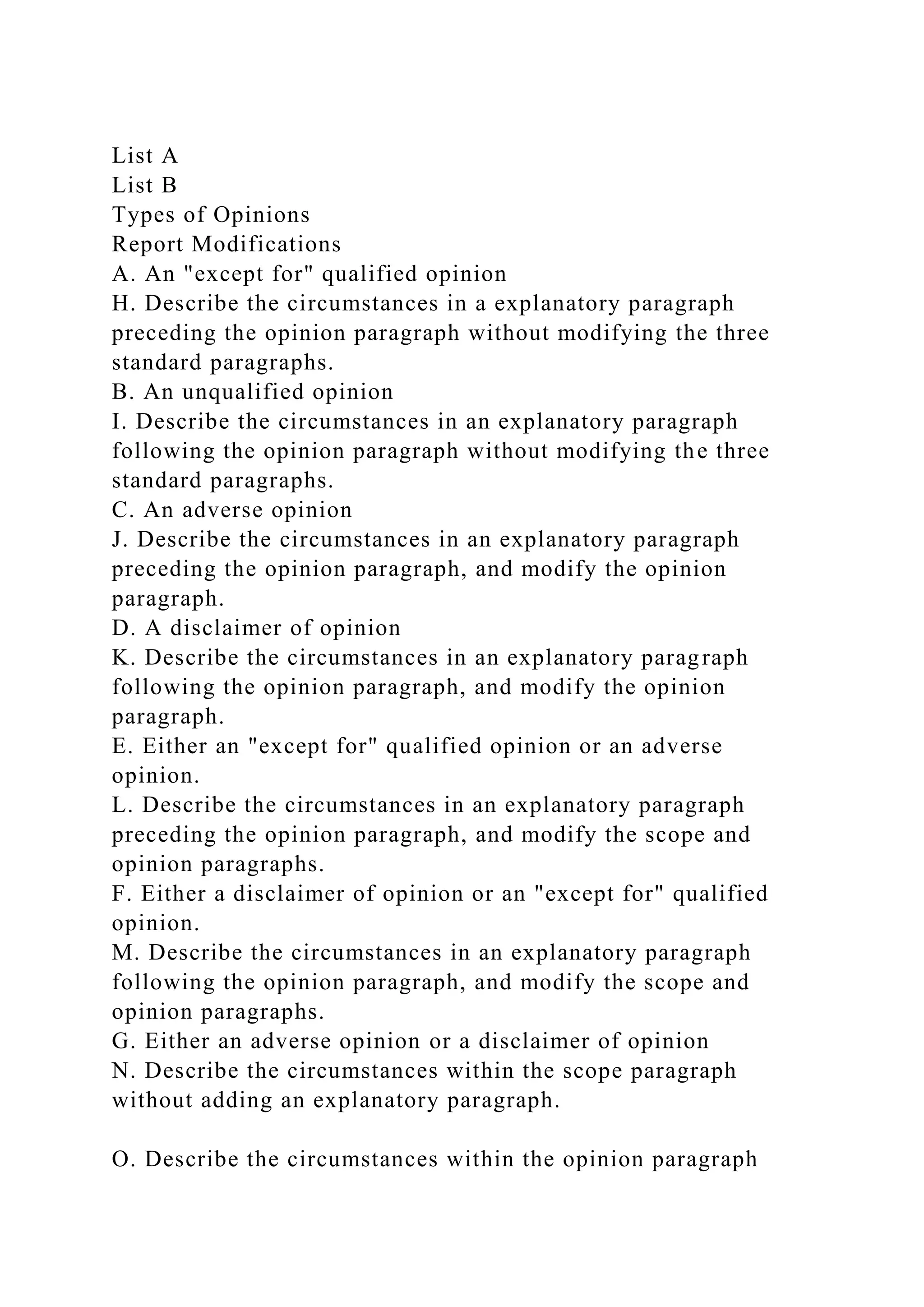 Complete problem below. List a represents the types of opinions th.docx
