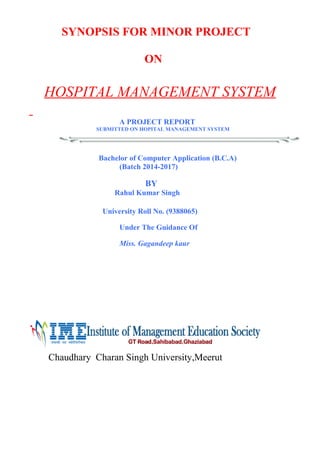 Complete project on hospital maangement system | PDF