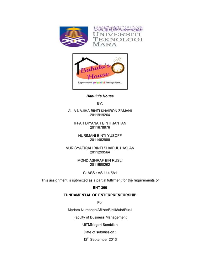 ENT300 Business Proposal | DOCX | Business Accounting & Finance | Business