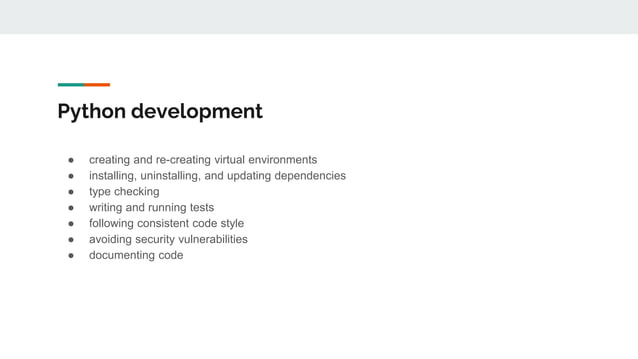 Complete python toolbox for modern developers | PPTX