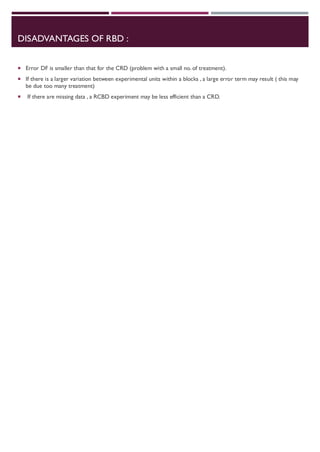 Complete Randomized Block Design (CRBD) and Randomized Block Design (RBD) | PDF